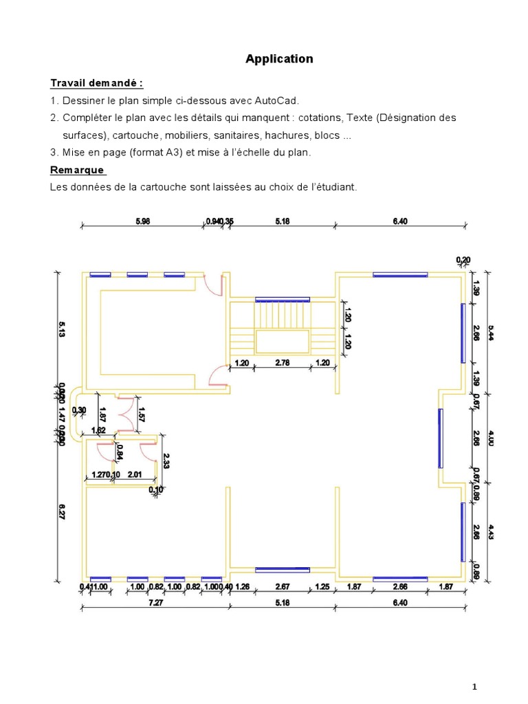 Exercice de dessin AutoCAD A3 | PDF | Ordinateurs