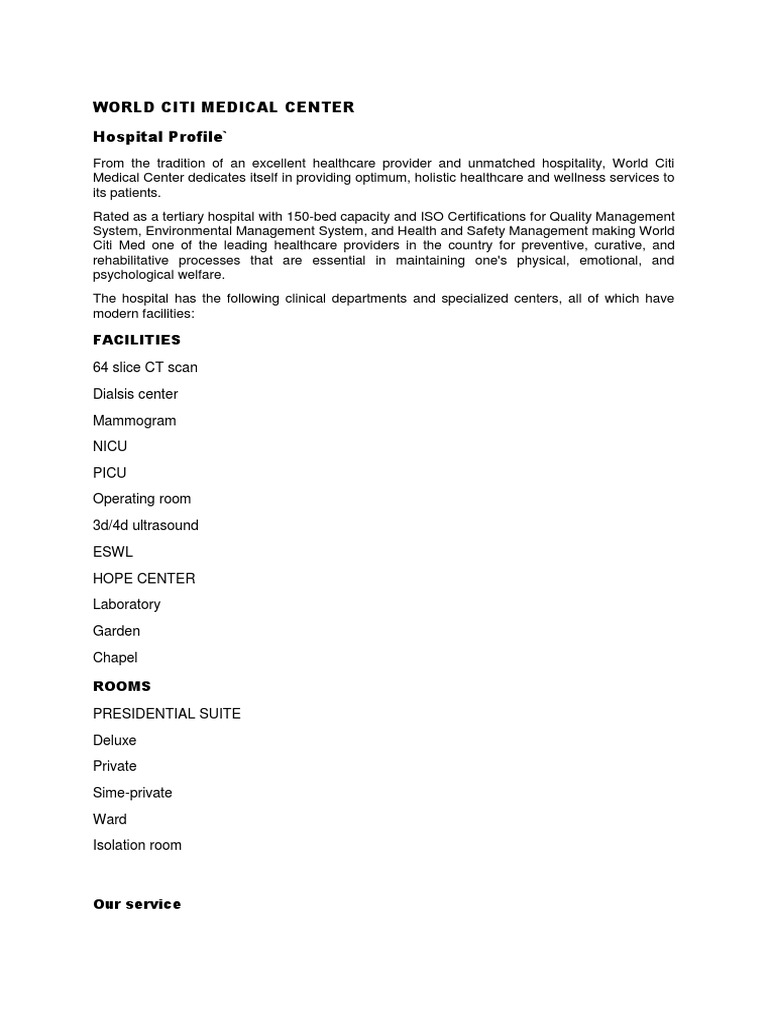 Hospital Space Requirements | PDF