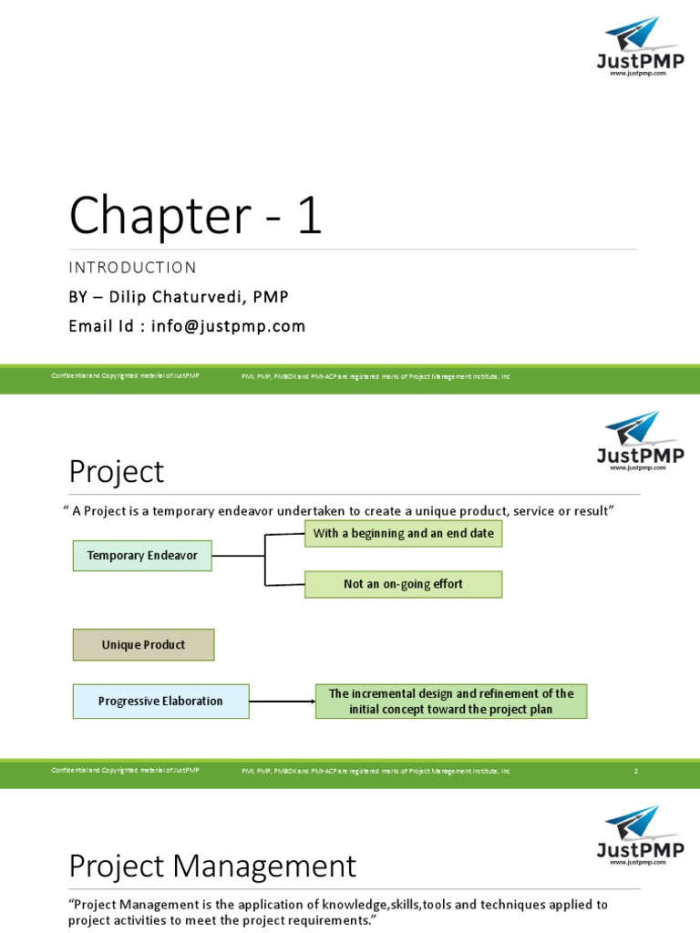 PMP Chapter 1 - 1 | PDF | Project Management Professional | Project ...