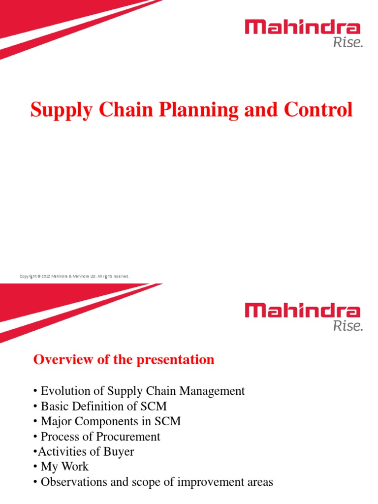 Supply Chain Planning and Control | PDF | Supply Chain | Accountability
