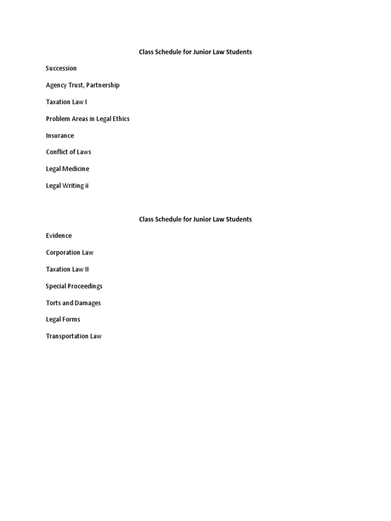 Law Subjects 3rd Year | PDF