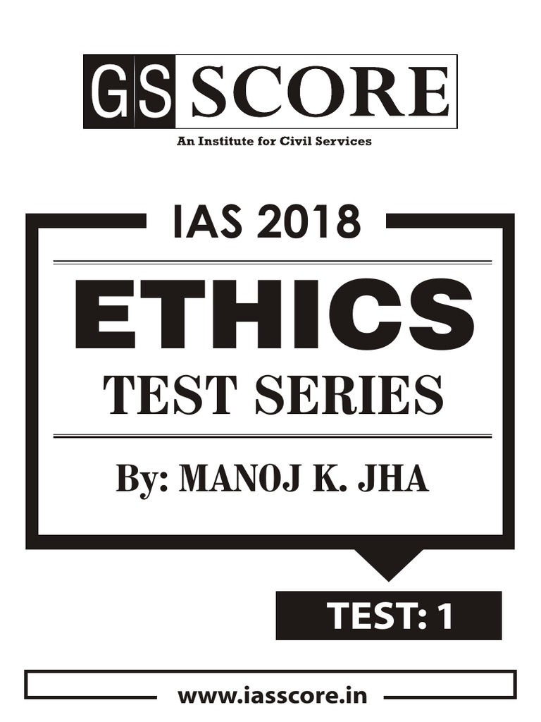 Ethics: Test Series | PDF | Whistleblower | Courage