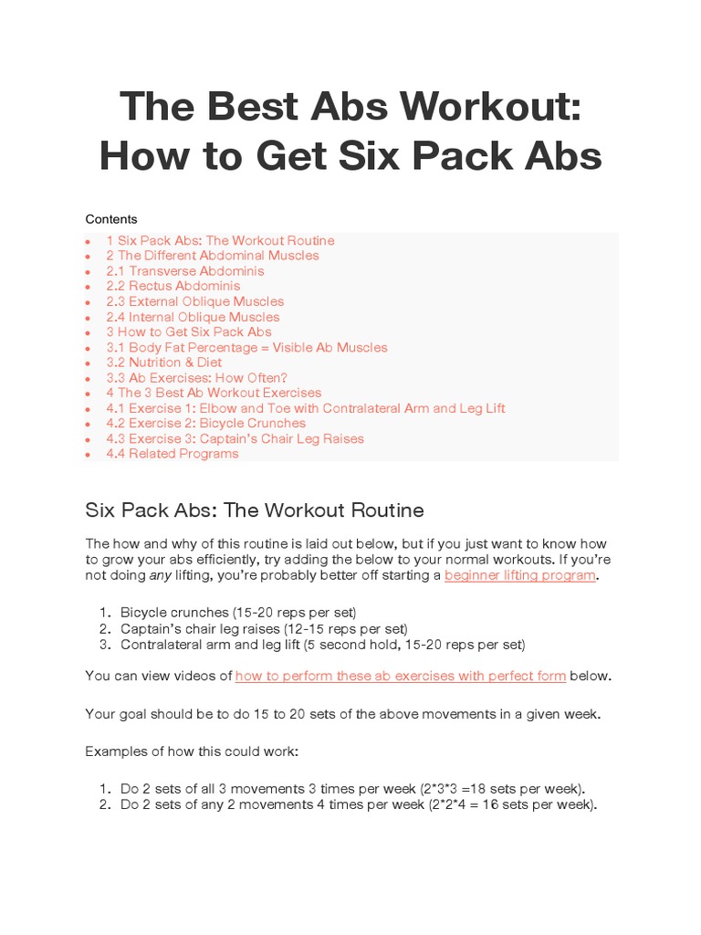 The Best Abs Workout | PDF | Musculoskeletal System