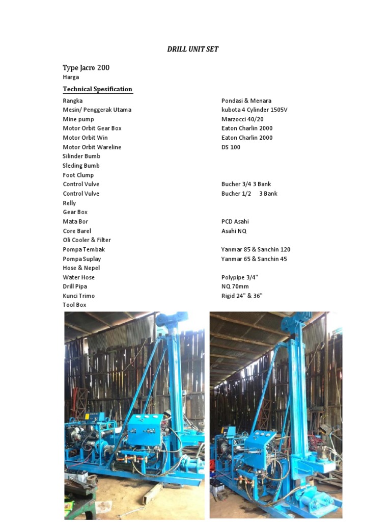 Type Jacro 200: Technical Spesification | PDF