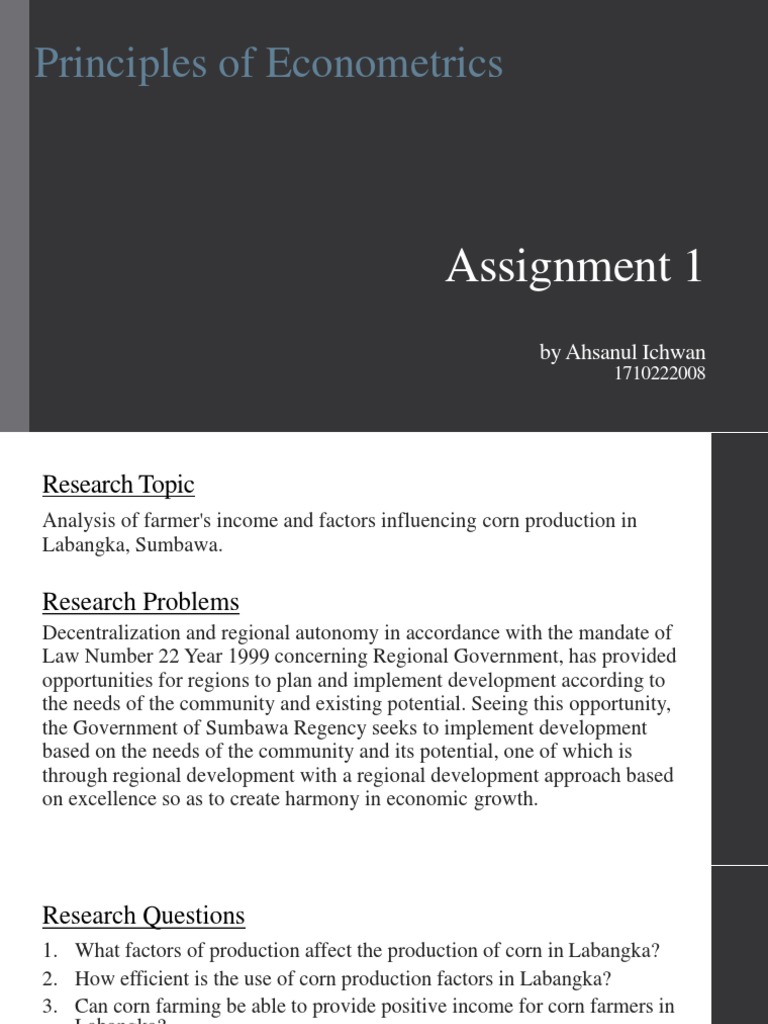 Principle of Econometrics | PDF