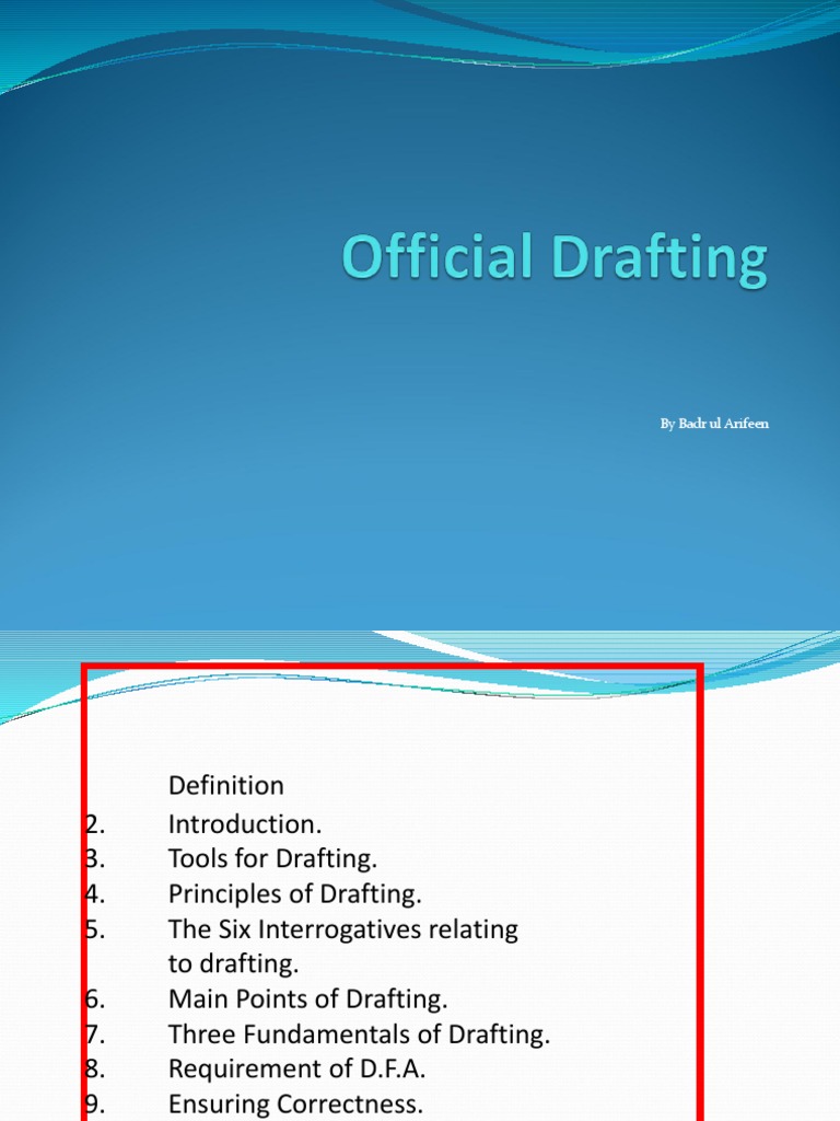 Official Drafting | PDF | Mail | English Language