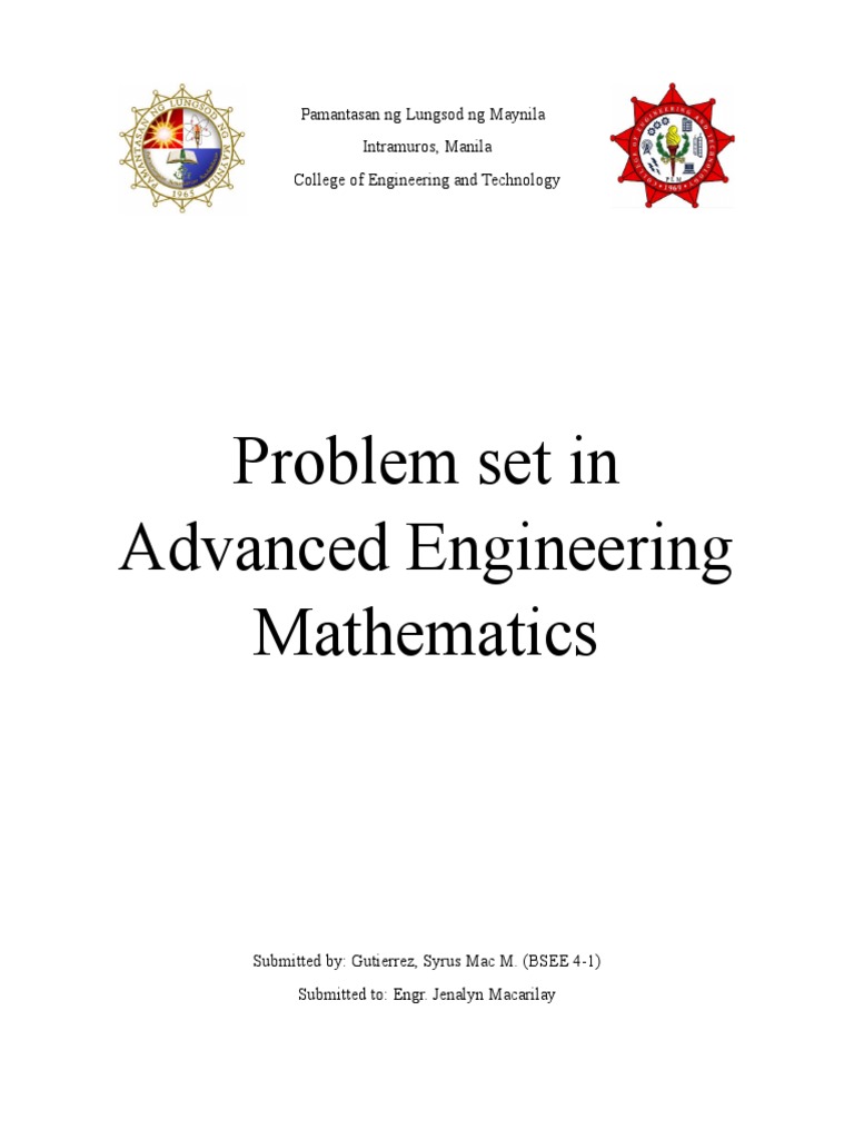 Problem Set in Advanced Engineering Mathematics | PDF