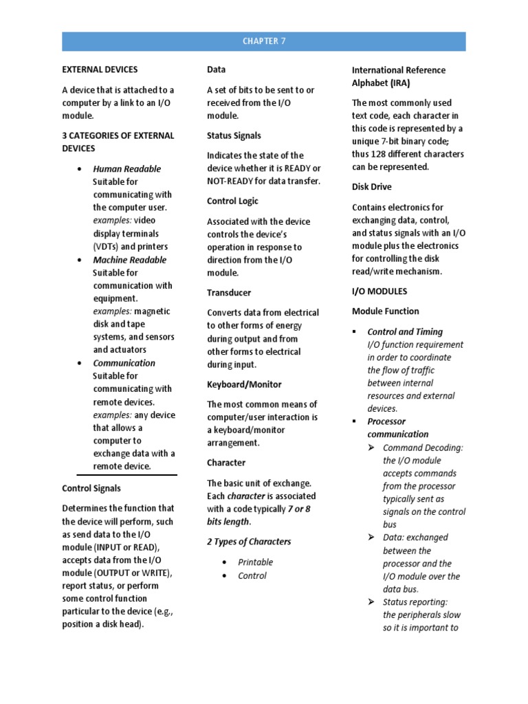External Devices Data International Reference Alphabet (IRA) | Download ...