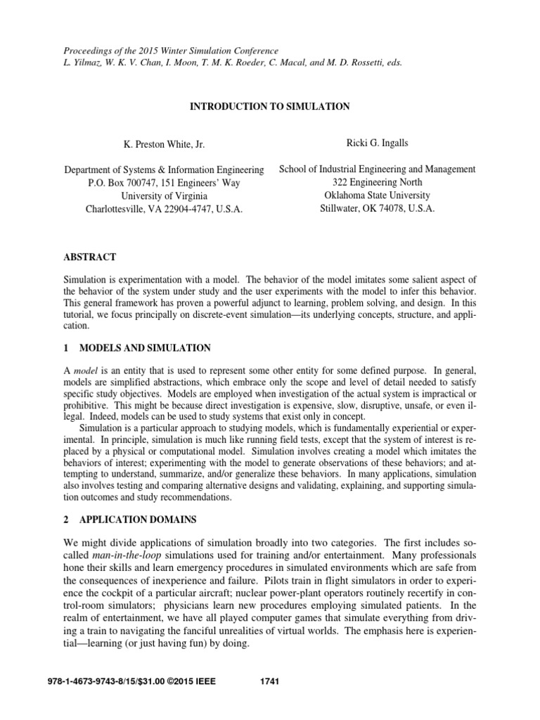 Intro To Simulation Pdf Confidence Interval Computer Simulation