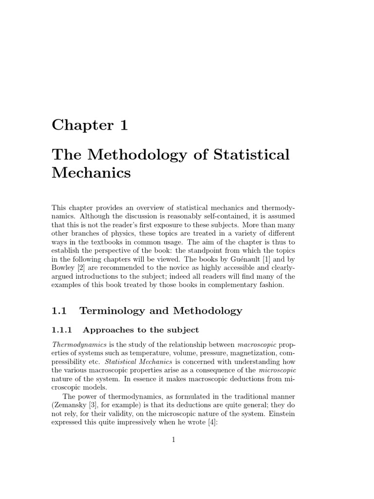 The Methodology of Statistical Mechanics | PDF | Entropy | Temperature