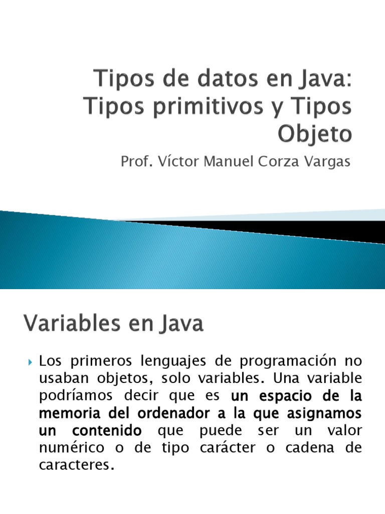 Variables en Java | PDF | Tipo de datos | Objeto (informática)