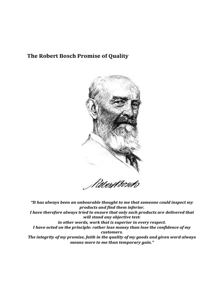 Bosch Promise of Quality Principles | PDF
