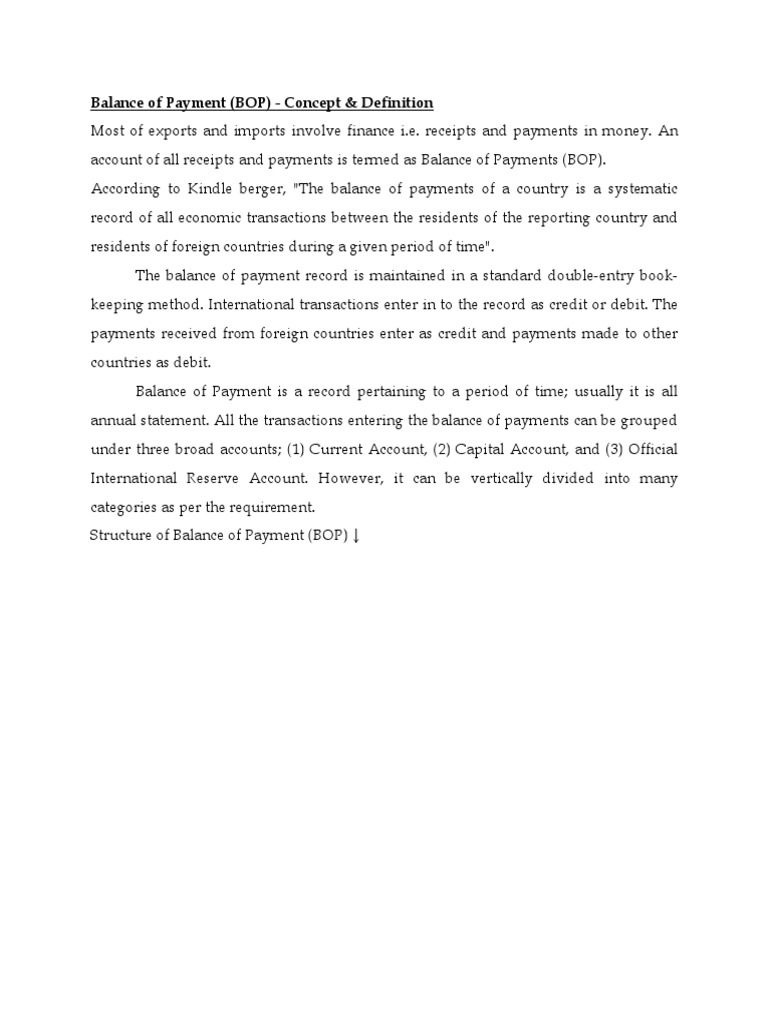 Balance of Payment | PDF | Current Account | Balance Of Payments