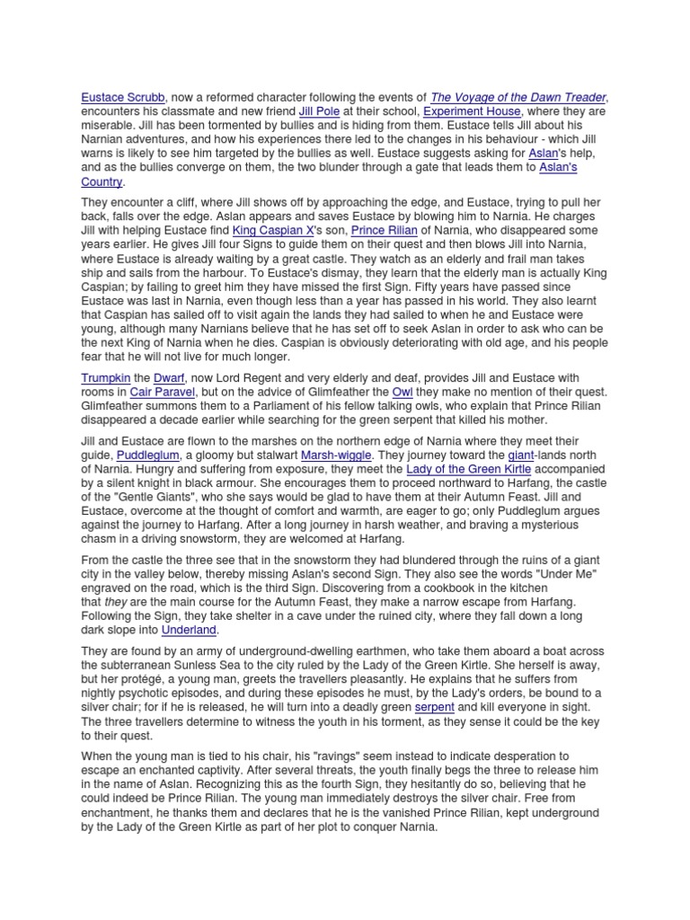 The Silver Chair | PDF | Fictional Universes | The Chronicles Of Narnia