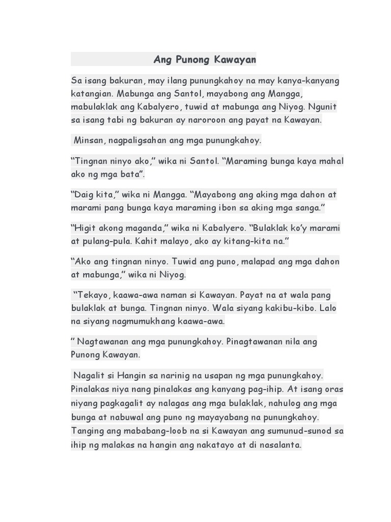 Ang Punong Kawayan | PDF