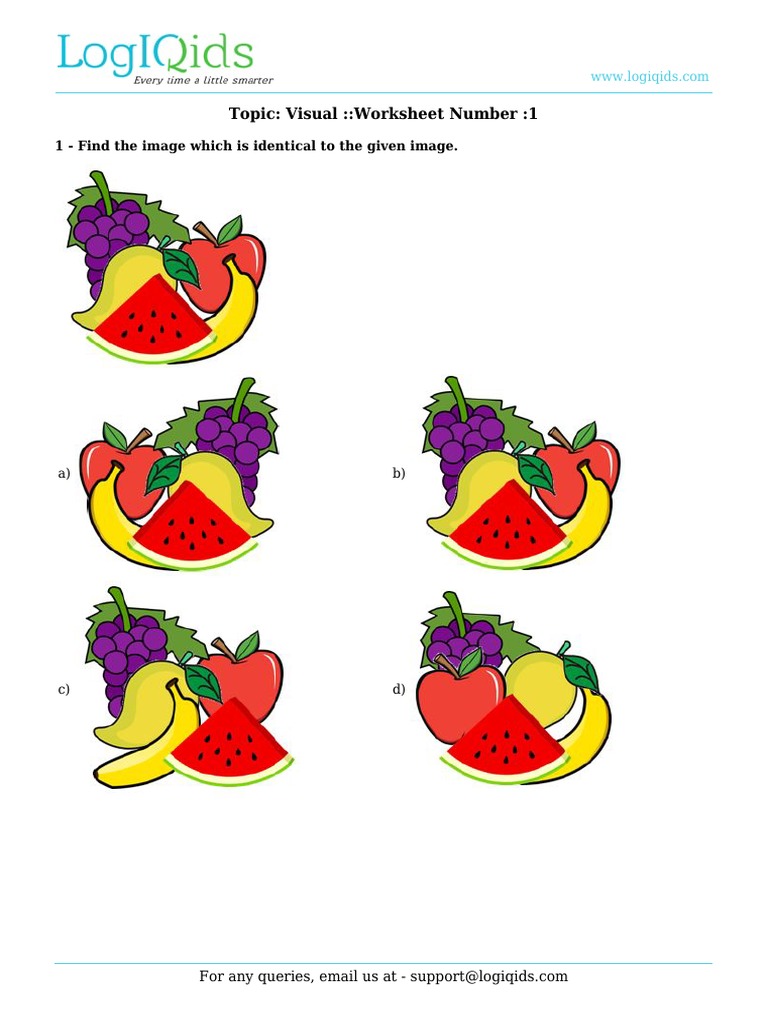 Visual Worksheet Identification Test | PDF | Teaching Mathematics