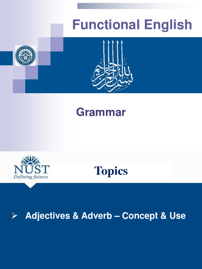 Functional English: Grammar | PDF | Adjective | Adverb