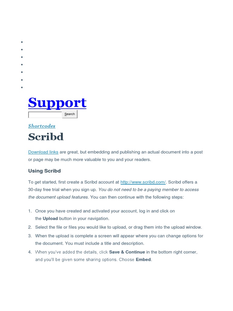 Uploading Pdf Scribd Word Press