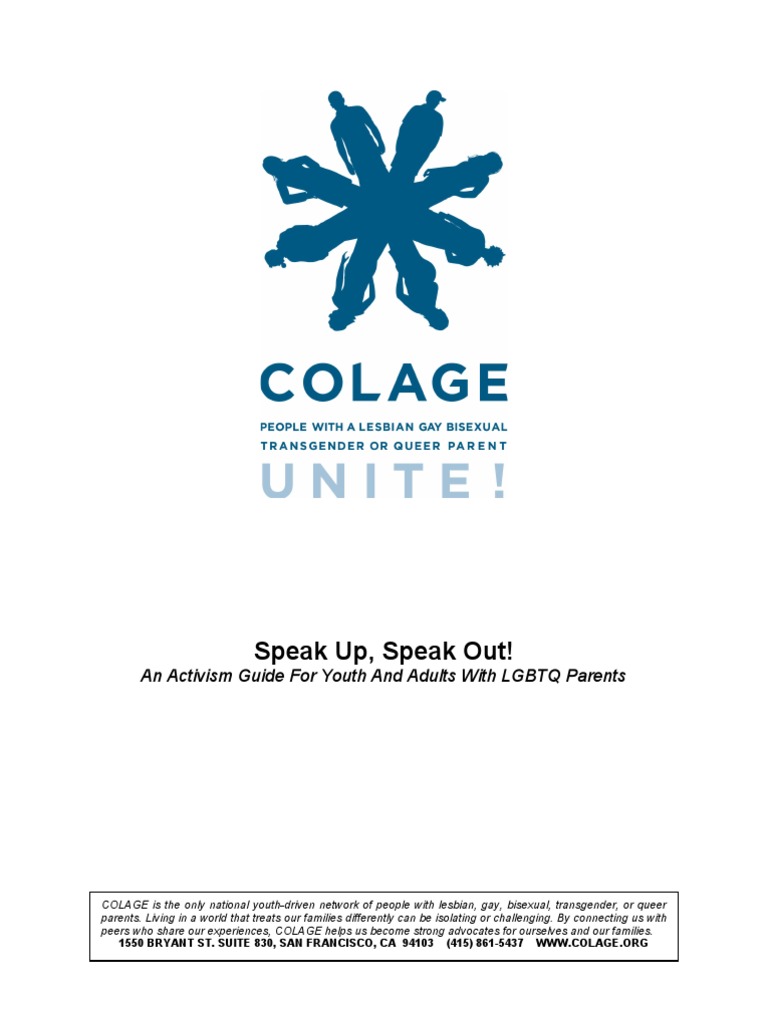 Speak Up, Speak Out!: An Activism Guide For Youth and Adults With LGBTQ ...