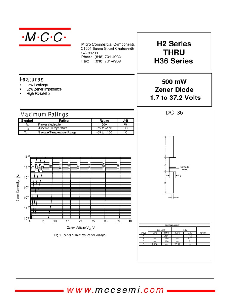 H6C2 Zener PDF | PDF | Volt | Electrical Equipment