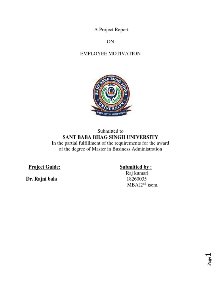 Employee Motivation Report | PDF | Motivation | Motivational