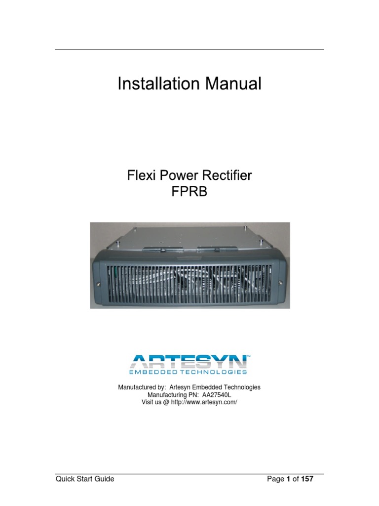 FPRB Installation Manual Rev AE | PDF | Rectifier | Alternating Current