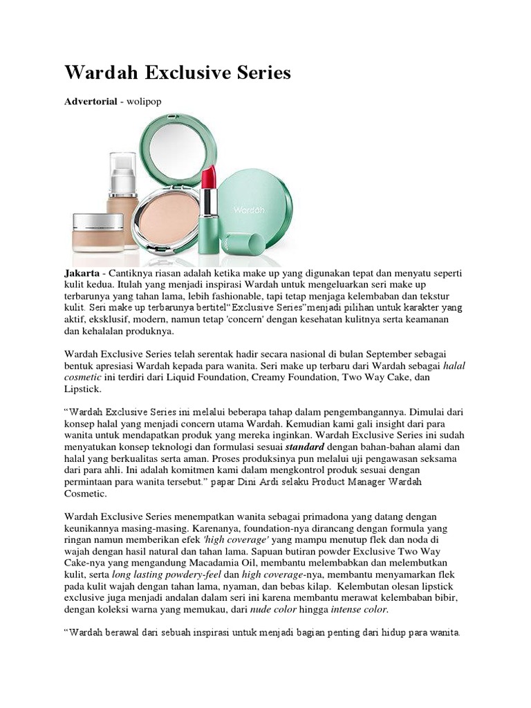 Wardah Exclusive Series | PDF