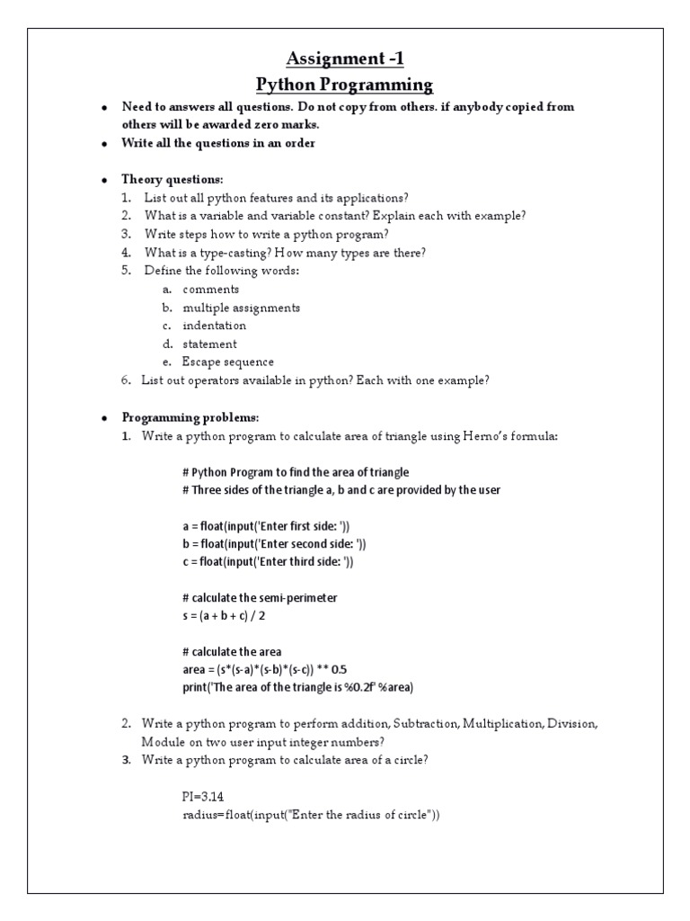 Python Exercise | PDF | Area | Python (Programming Language) Python Exercise | PDF | Area | Python (Programming Language)