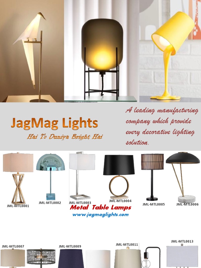 Table Lamps Catalogue | PDF | Lighting | Building Engineering