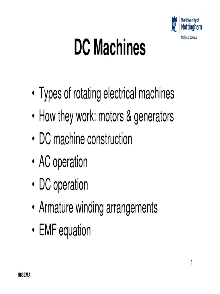 3.0 DC Machines | PDF | Electric Motor | Electromagnetic Induction
