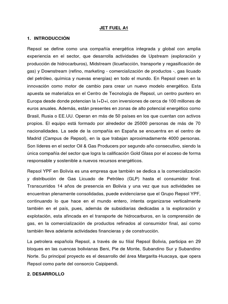 Jet Fuel A1 | PDF | Motor a reacción | Combustibles