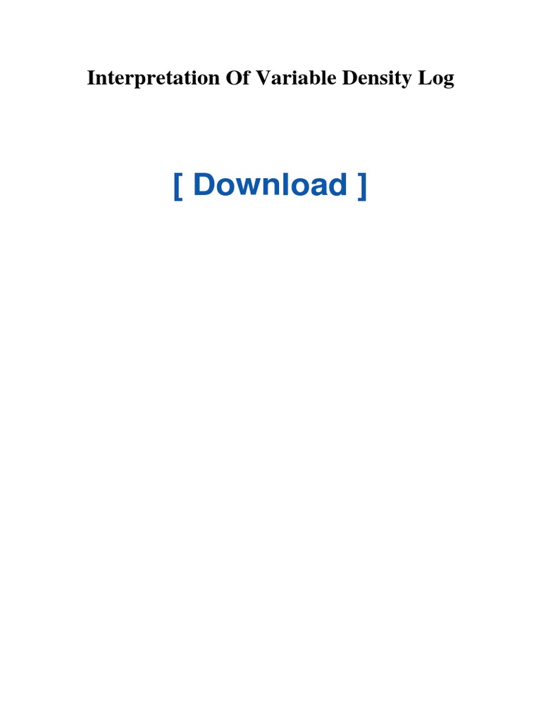 (Download) : Interpretation of Variable Density Log | PDF | Nature