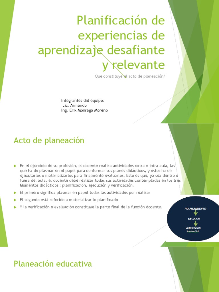 Planificacion de Experiencias de Aprendizaje | PDF | Planificación | Maestros
