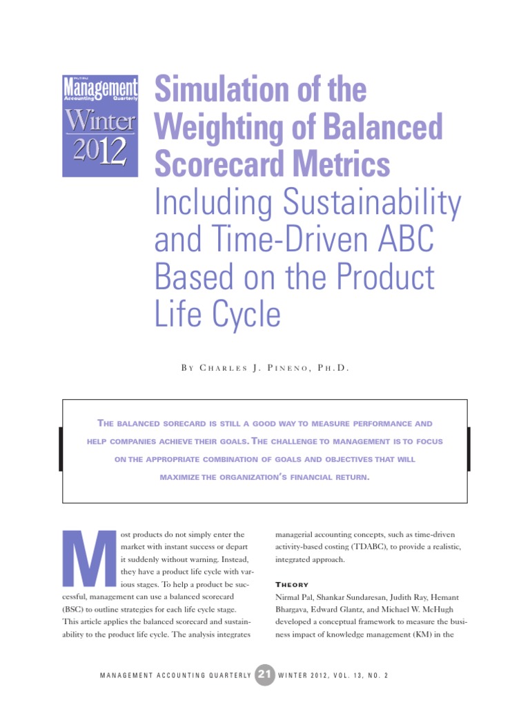 Simulation of The Weighting of Balanced Scorecard Metrics | PDF ...
