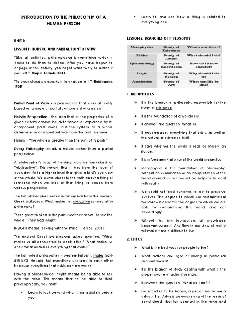 Introduction To The Philosophy of A Human Person | PDF | Epistemology ...