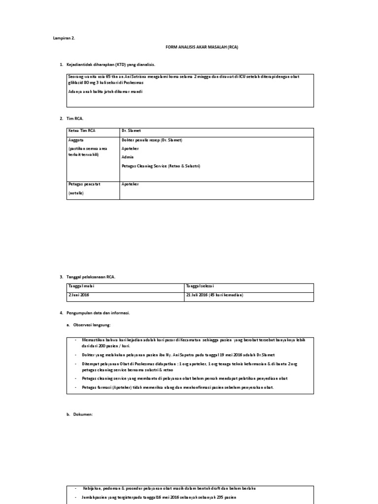1.contoh Form Rca (Tugas) | PDF