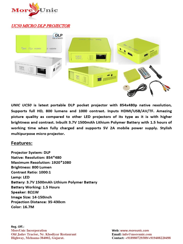 Unic Uc50 Micro DLP Projector PDF | PDF | Computers