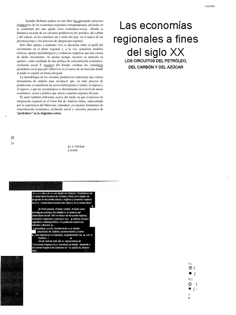 01 - Economias Regionales en El Siglo XX - Alejandro Rofman | PDF | Capitalismo | Beneficio ...