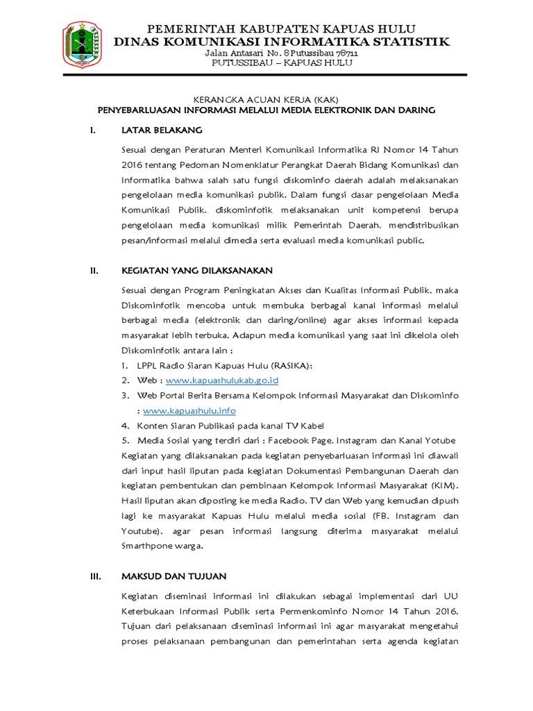 Tor Penyebarluasan Informasi Melalui Media Elektronik Dan Daring | PDF