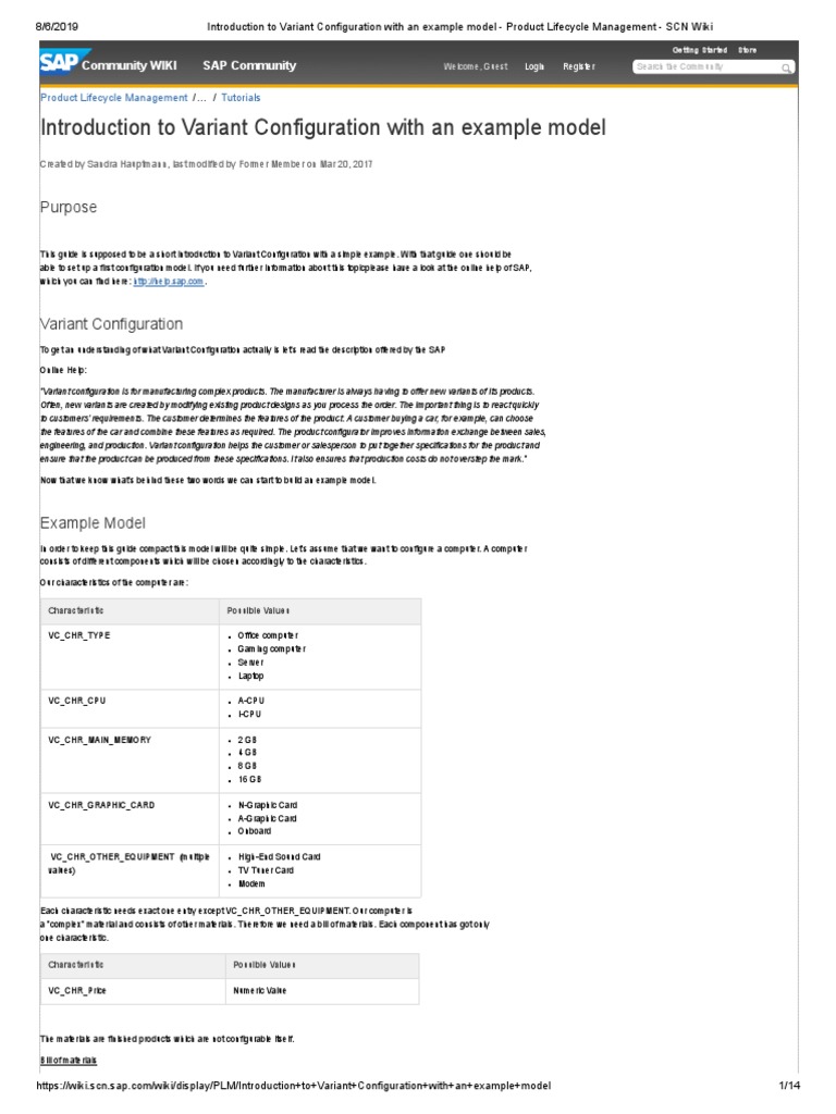 Introduction To Variant Configuration With An Example Model - Product ...