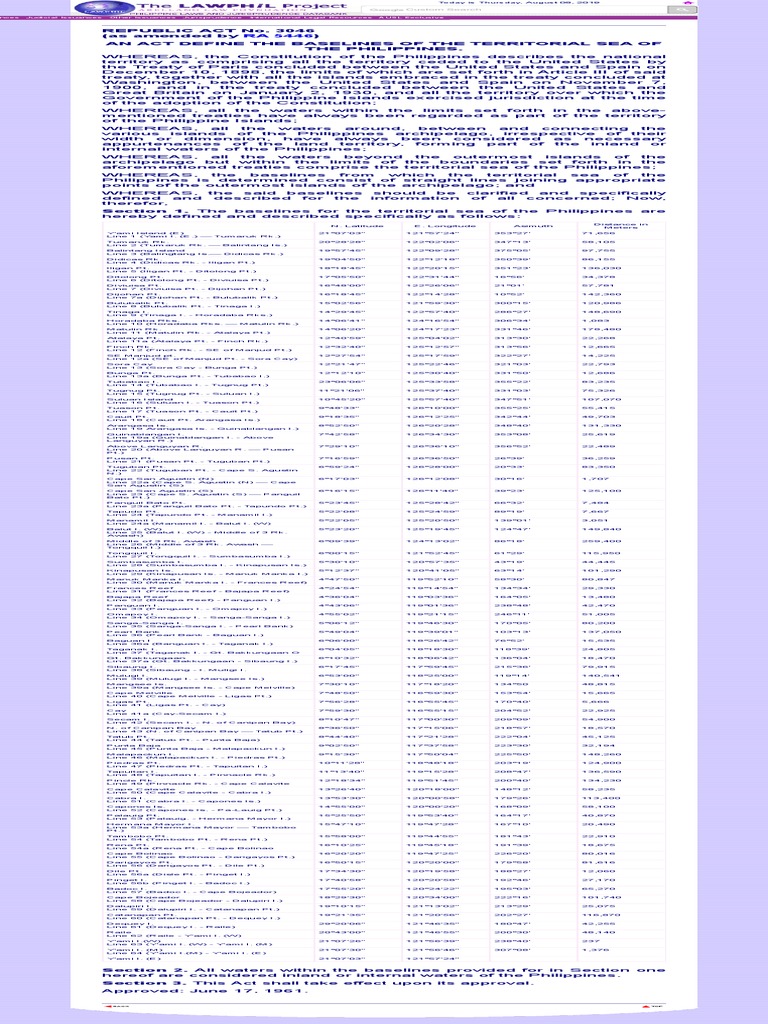 Ra 3046 | PDF | Territorial Waters | Official Documents