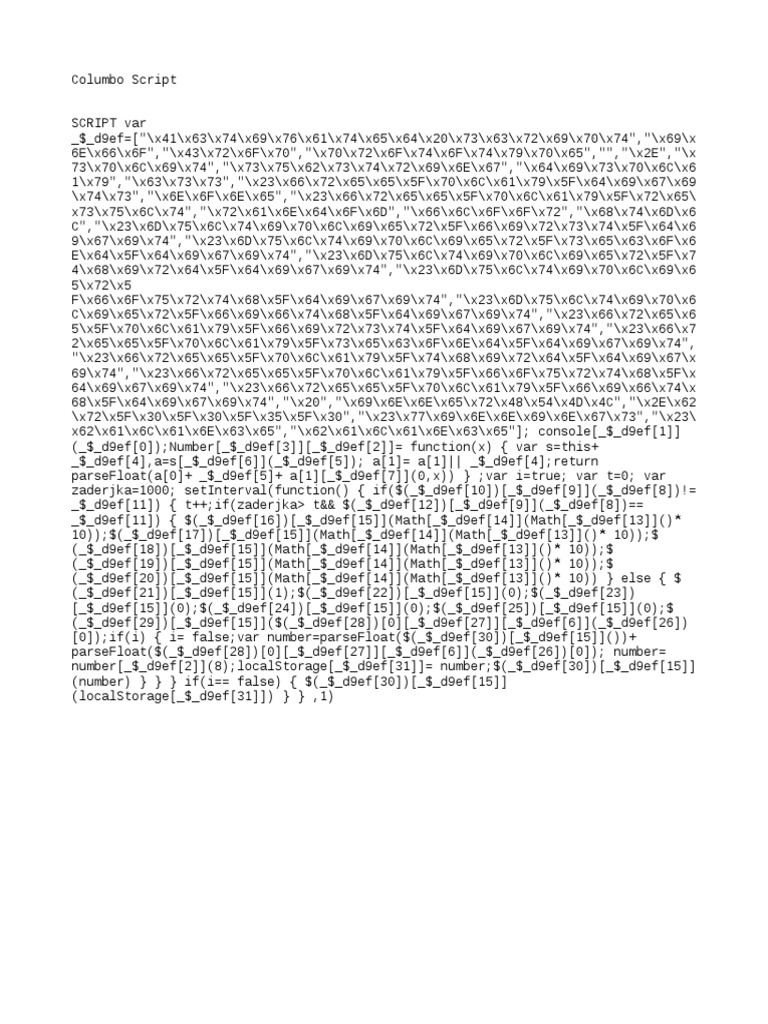 Columbo Script | PDF | Teaching Methods & Materials | Computers