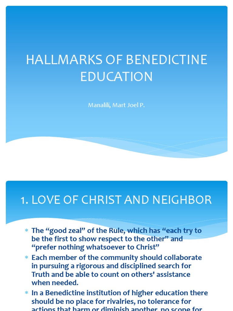 Hallmarks of Benedictine Education | PDF | Wisdom | Humility