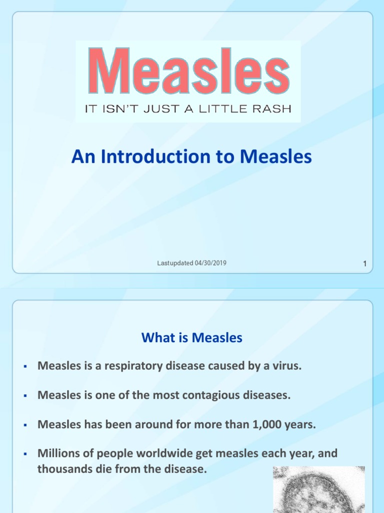 Intro To Measles Slide Set | PDF | Measles | Vaccines