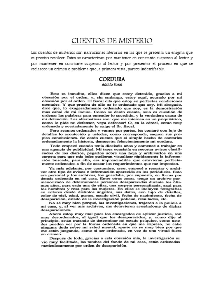 Cuentos de Misterio | PDF | Clásicos | Ficción general