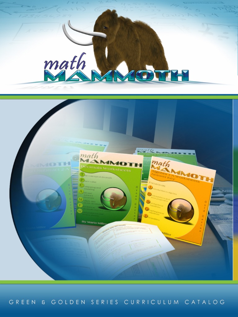 Math Mammoth Green Golden Series Catalog | PDF | Equations | Fraction ...