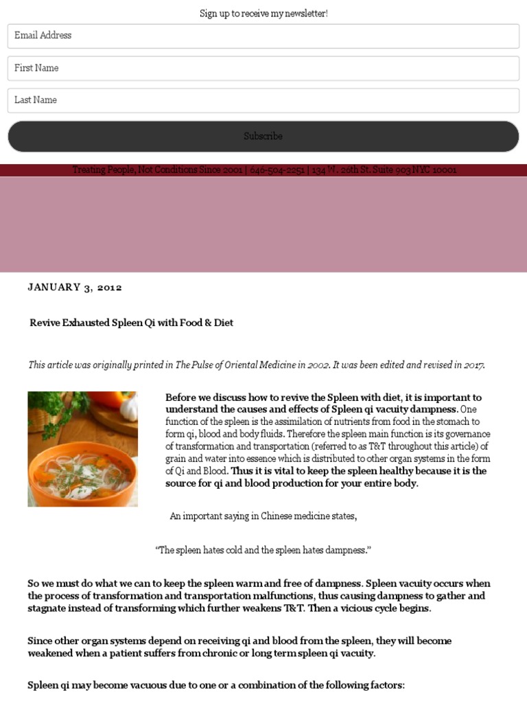 Reviving Spleen Qi: Dietary Guide | PDF | Traditional Chinese Medicine ...