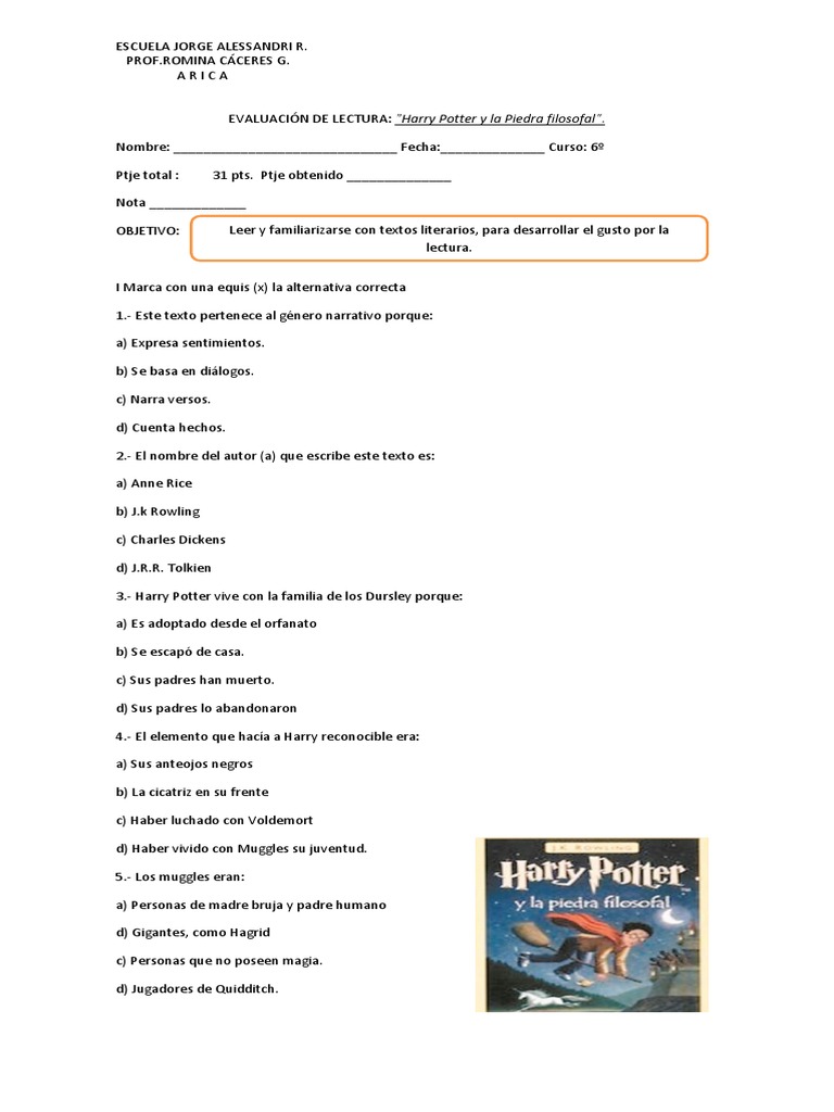 Potter y La Piedra Filosofal | PDF | Harry Potter | Novelas de fantasía ...