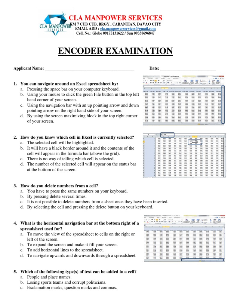 Encoder Written Exam | PDF | Spreadsheet | Computer Keyboard