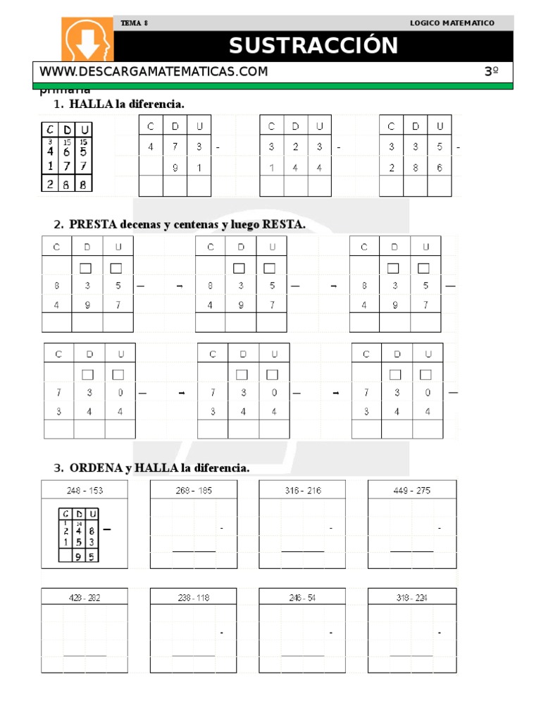 Matematica de 3er Grado | PDF